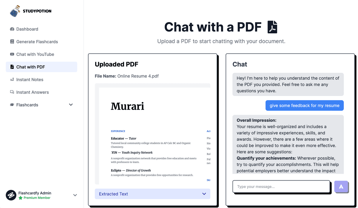 Study Potion AI - AI-Powered Study Assistant